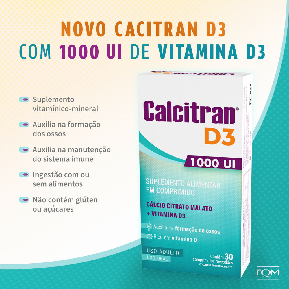 Calcitran D3 1000UI com 30 Comprimidos