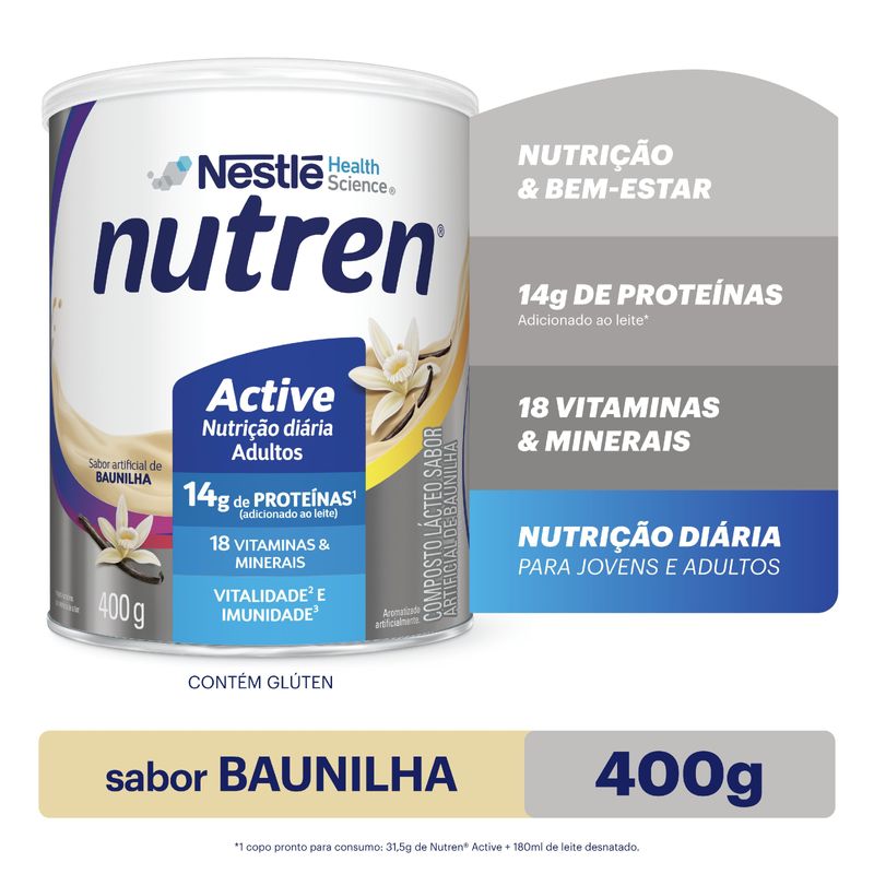 Complemento Alimentar Nutren Active Baunilha 400g