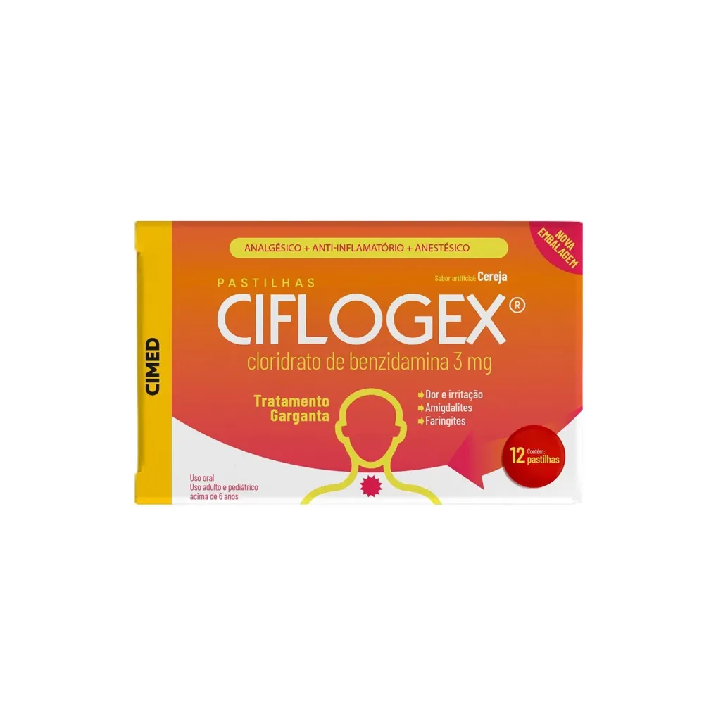 Ciflogex Pastilhas Sabor Cereja com 12 unidades