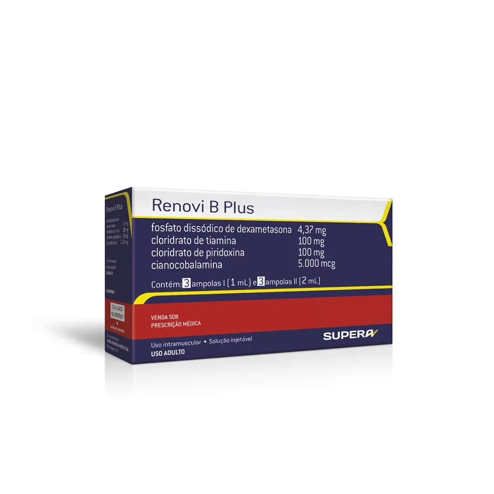 Renovi B Plus 100mg/mL + 100mg/mL com 6 ampolas - 3 doses