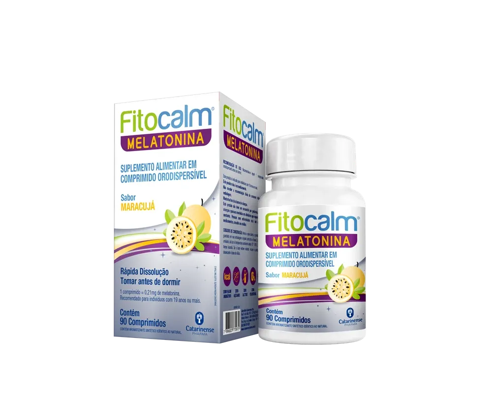 Fitocalm Melatonina Maracujá 0,21MG Com 90 Comprimodos Orodispersíveis