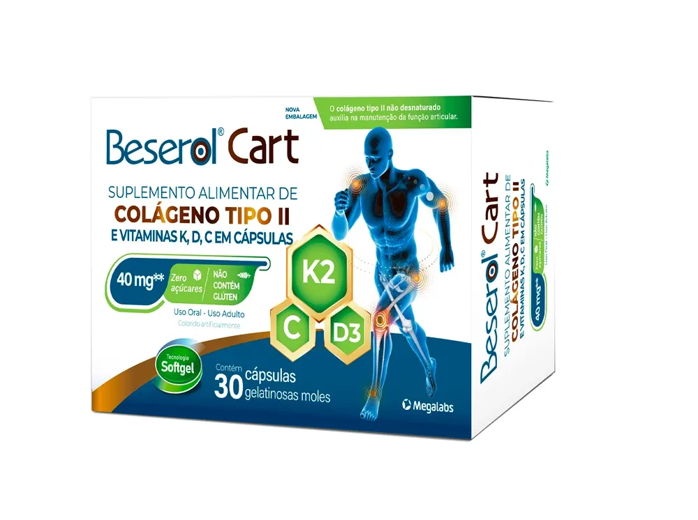 Suplemento Alimentar Beserol Cart com 30 Cápsulas Gel Moles