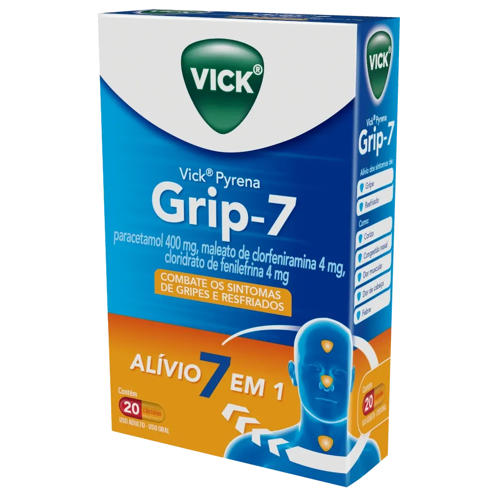 Vick Pyrena Grip 7 com 20 Cápsulas