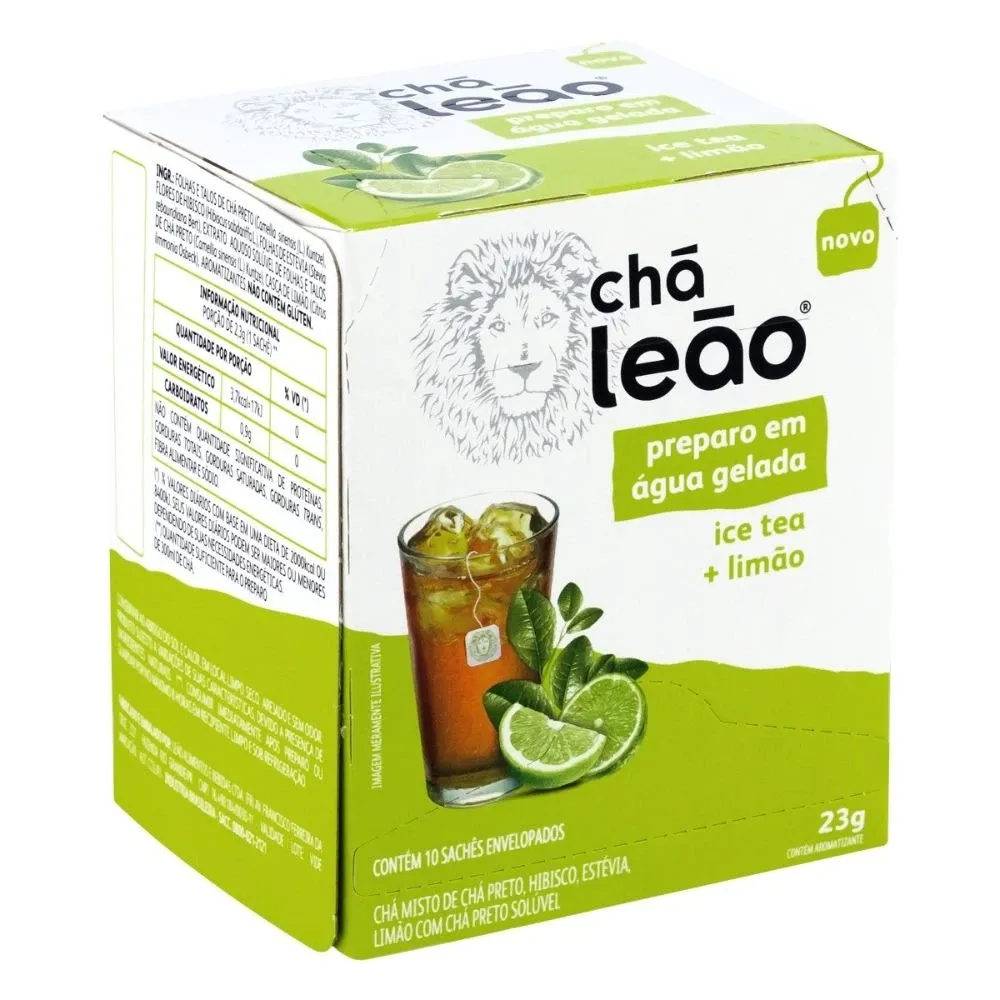 Chá Gelado Matte Leão Ice Tea+Limão com 10 Unidades