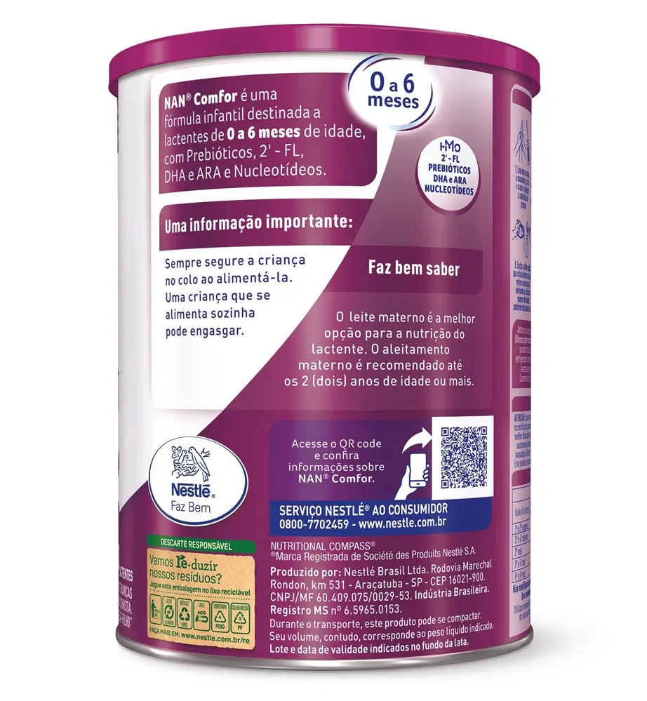 Fórmula Infantil NAN Comfor HMO de 0 a 6 meses 400g